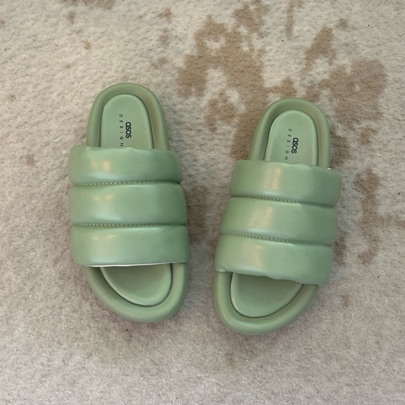 ASOS | Shoes | Green Puffer Slides | Poshmark